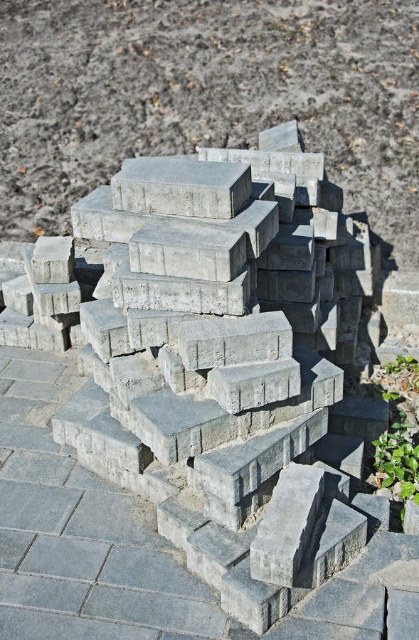 Stack of paving stone stock image. Image of brick, cobble - 230946579