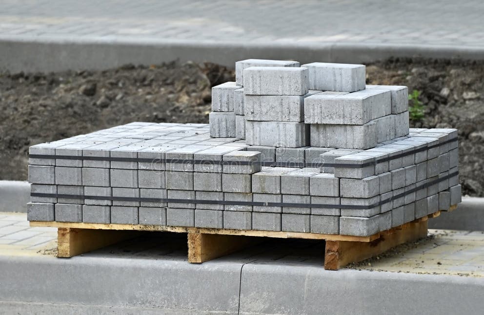 Stack of paving stone stock image. Image of pavement - 318546413