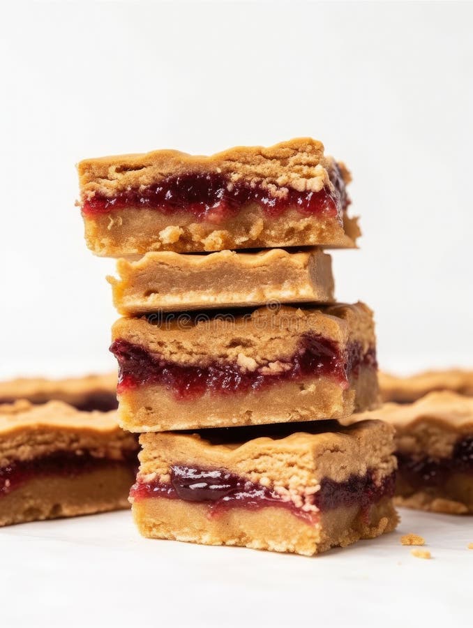 Stack of Peanut Butter and Jelly Bars Stacked on Top of Each Other ...