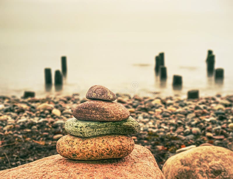 Stack of Pebble Stone on Shingle Beach Stock Photo - Image of beautiful ...