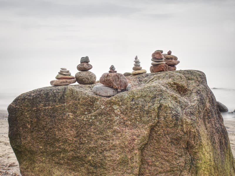 Stack of Pebble Stone on Shingle Beach Stock Image - Image of harmony ...