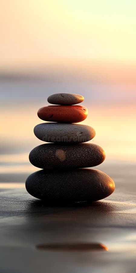 Stack of Pebble Stones Representing Harmony and Balance for Yoga and ...