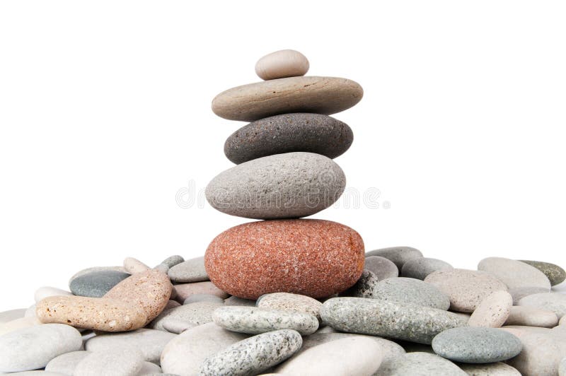 Stack of pebbles isolated stock photo. Image of abstract - 18449224
