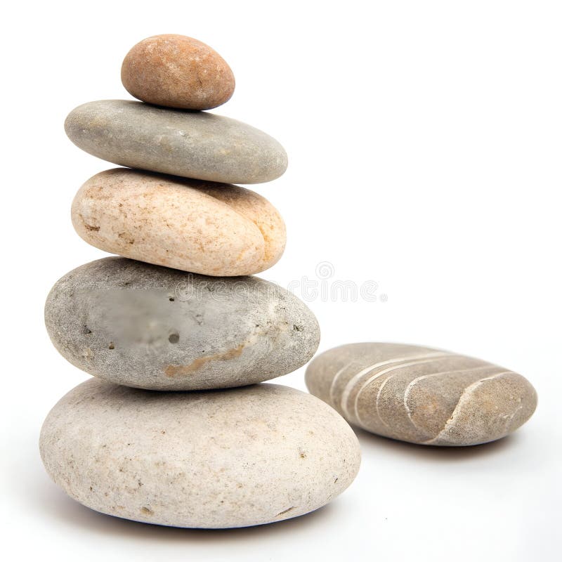 Stack of Pebbles Isolated on White Background Stock Illustration ...