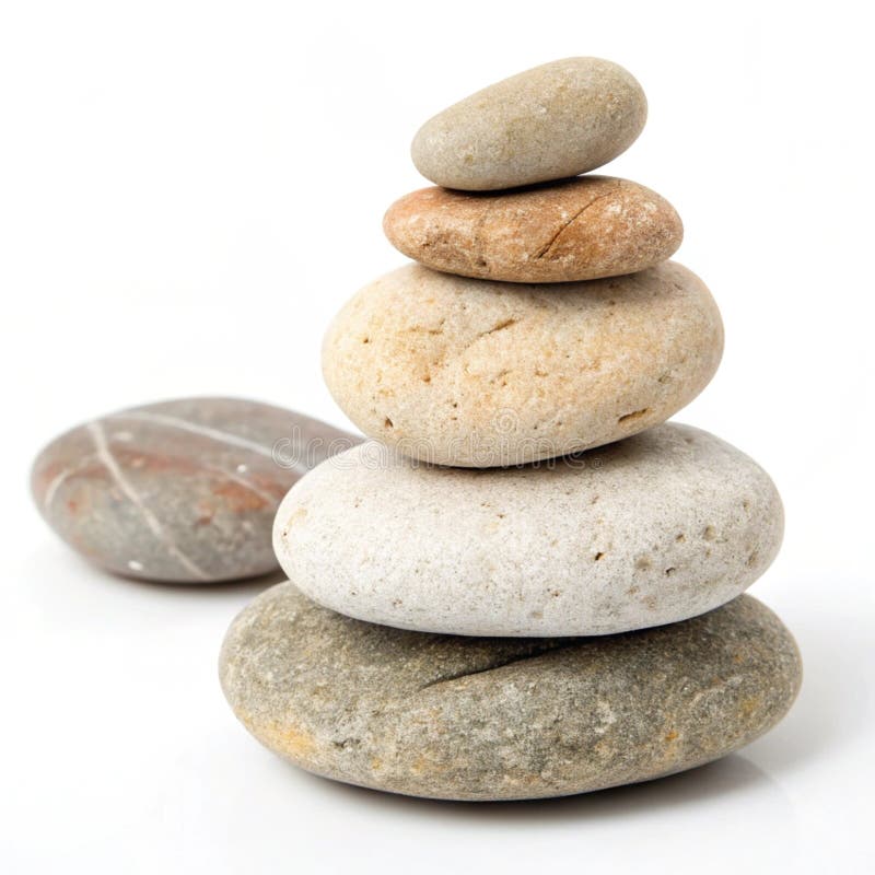 Stack of Pebbles Isolated on White Background Stock Illustration ...