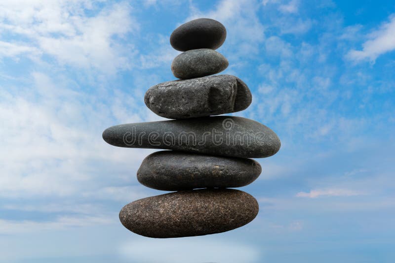 Stack of Pebbles in an Unstable State. Stock Photo - Image of relax ...