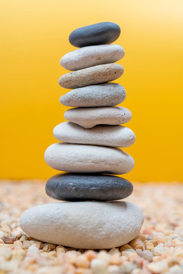 Stack of Pebbles in an Unstable State. Stock Photo - Image of ...