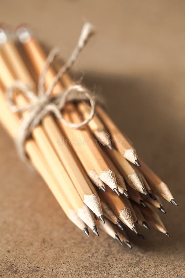 Colored Pencils Tied with a Rope Stock Photo - Image of white, artist ...