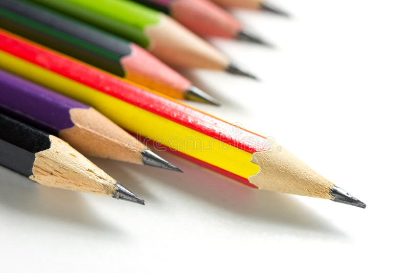 Stack of Pencils on the Desk Used in School and Office, Multicolored ...