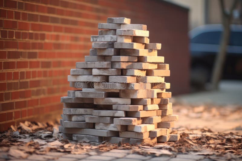 Stack of Perfectly Aligned Bricks Stock Image - Image of construction ...