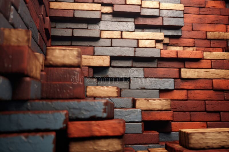 Stack of Perfectly Aligned Bricks Stock Photo - Image of masonry ...