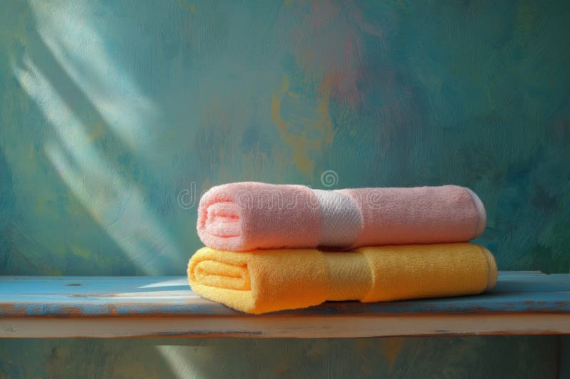 Stack of Perfectly Folded Clean Towels Stock Image - Image of linen ...