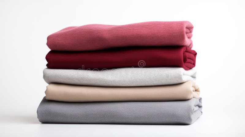 Stack of Perfectly Folded Clothing Items. Pile of Different Cold Color ...
