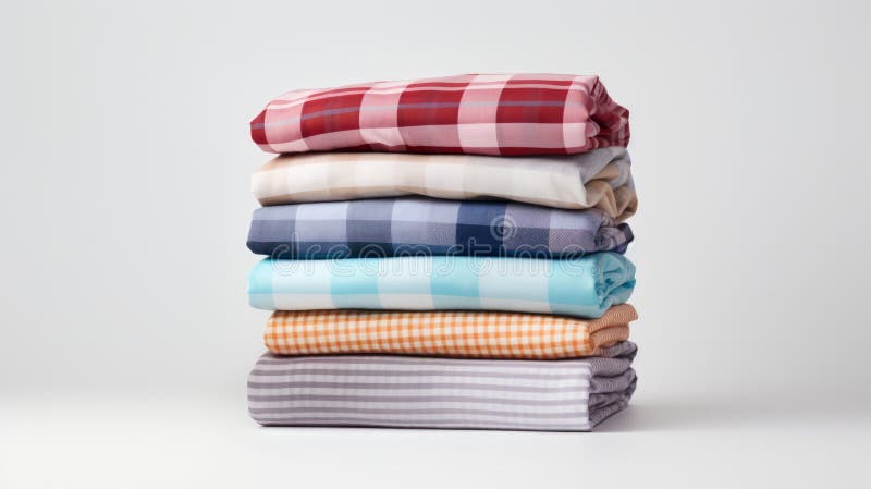 Stack of Perfectly Folded Clothing Items. Pile of Different Cold Color ...