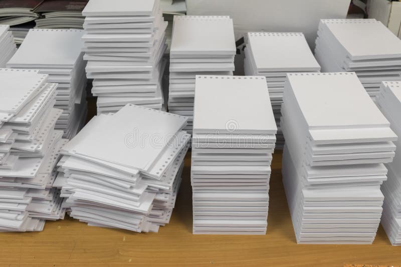Stack of Perforated Blank Papers Stock Image - Image of sheet, recycled ...