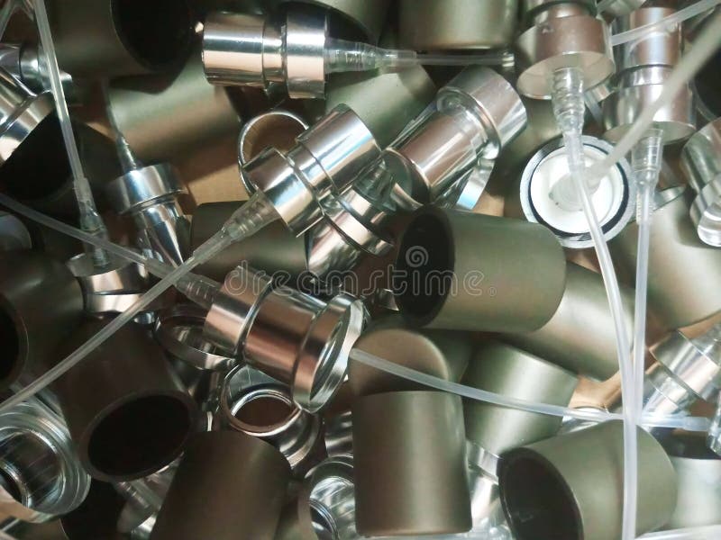 A Stack of Perfume Spray Caps Stock Image - Image of plastic ...