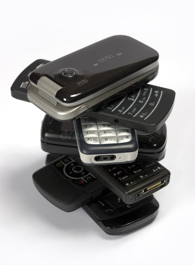 Stack of Phones stock image. Image of objects, communication - 2464275