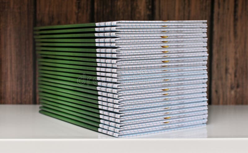 Photo Albums are Stacked on the Table. Stock Image - Image of wedding ...