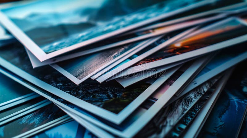 A Stack of Photographs with Space for Your Logo or Text Stock ...
