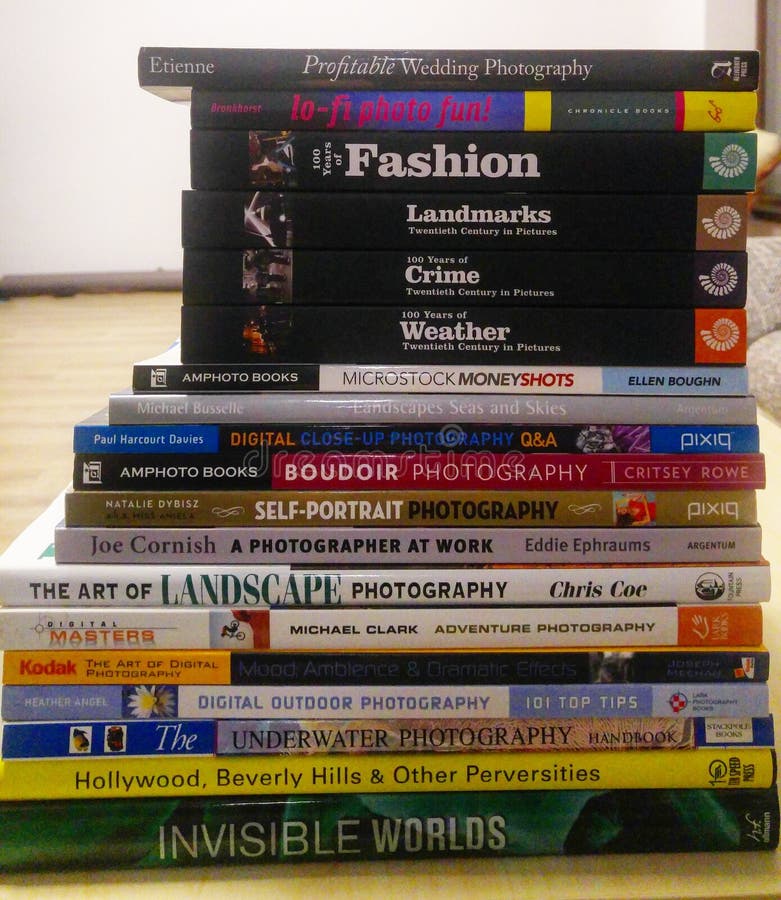 Stack of photography books editorial photo. Image of library - 93093266
