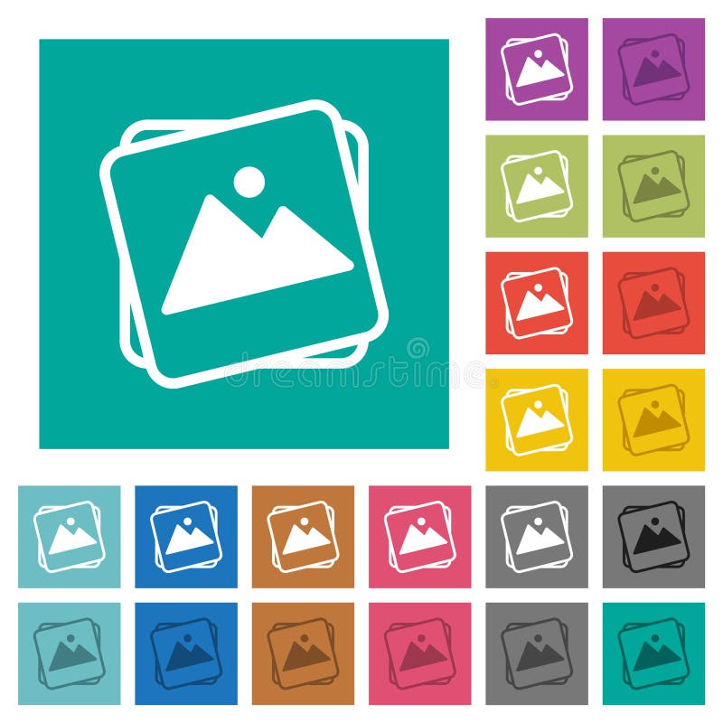 Stack of Photos Square Flat Multi Colored Icons Stock Vector ...