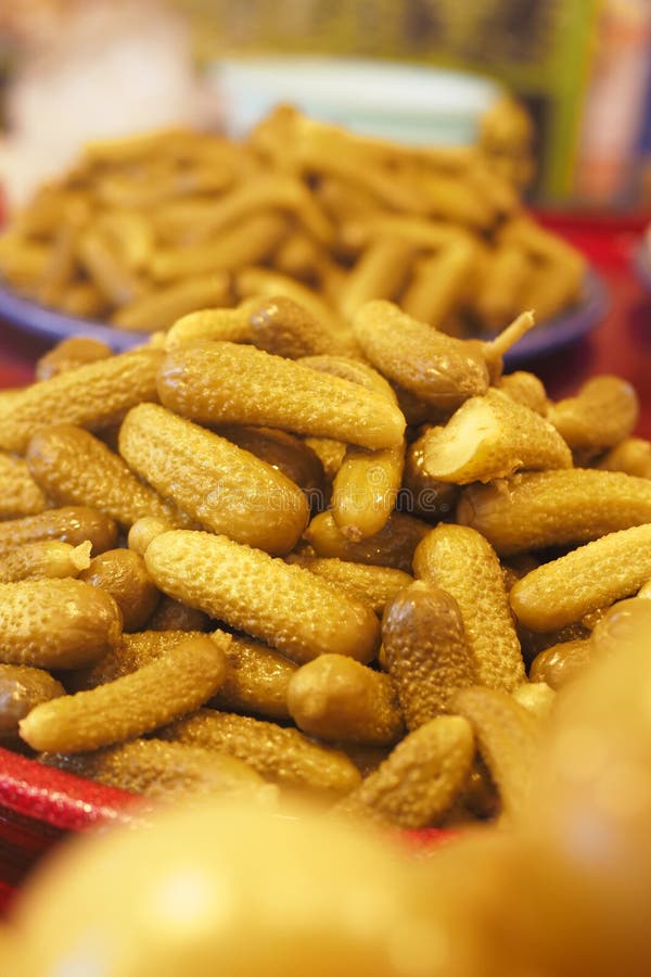 Stack of Pickles Selling on a Local Market Stock Image - Image of ...