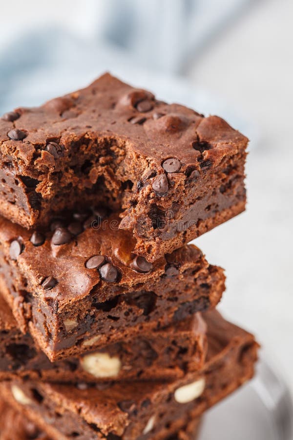 Stack Pieces of Chocolate Vegan Cake with Chocolate Drops and Nu Stock ...