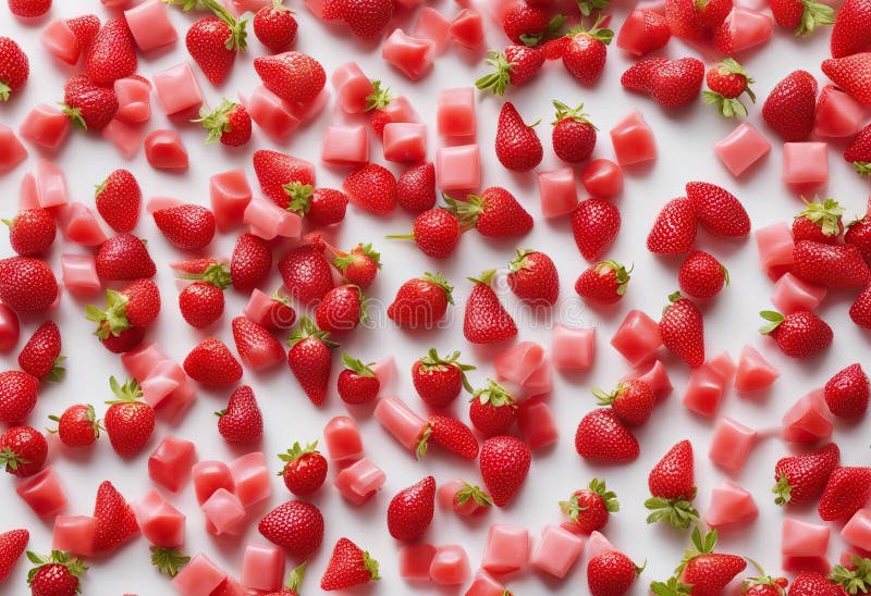 Stack or Pile of Candy Wrapped in Strawberry Pattern Wrapping Isolated ...