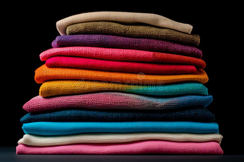 Stack Pile of Colorful Textile Fabric Cloth Material Made from Linen ...