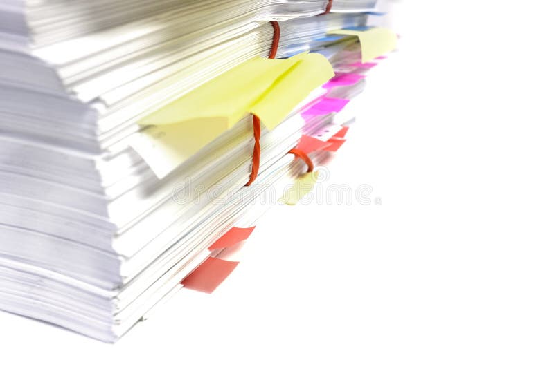Pile of Documents in Office Stock Image - Image of mark, communication ...