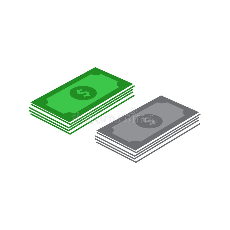 Stack of Pile Money, Dollar. Vector Icon Template Stock Vector ...
