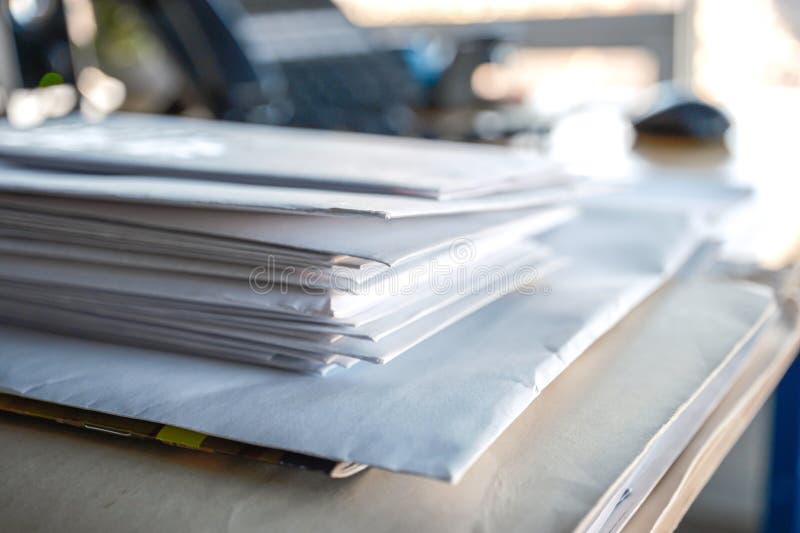 Stack Pile of Letters in Envelopes To Read Stock Photo - Image of ...