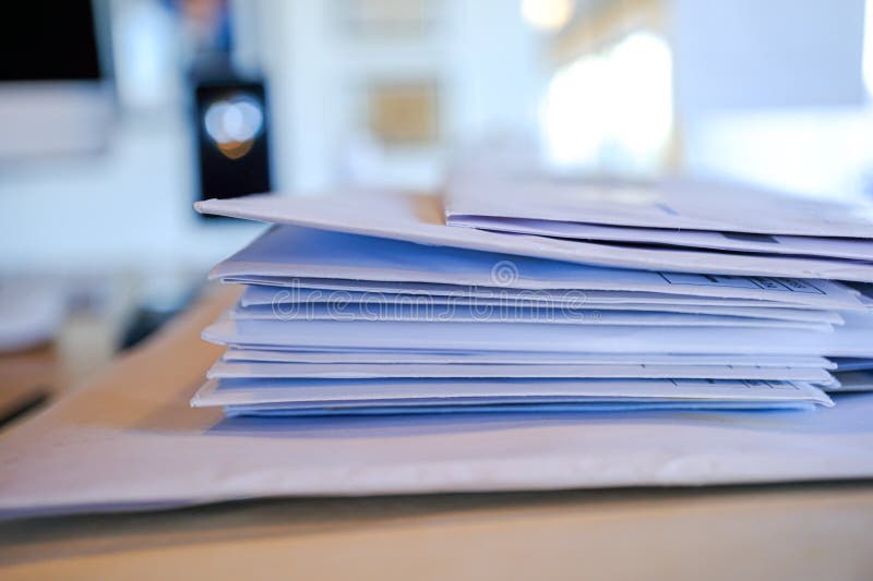 Stack Pile of Letters in Envelopes To Read Stock Photo - Image of stack ...