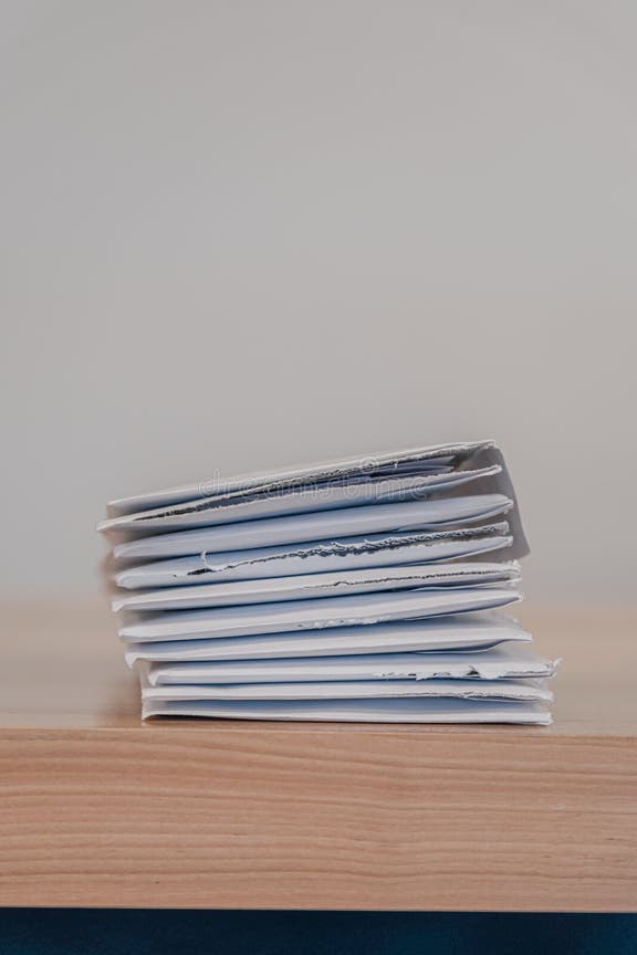 Stack Pile of Opened Envelope Letters To Read Stock Photo - Image of ...