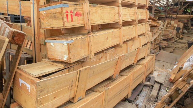 Stack Pile of Wooden Pallet Stock Image - Image of factory, container ...
