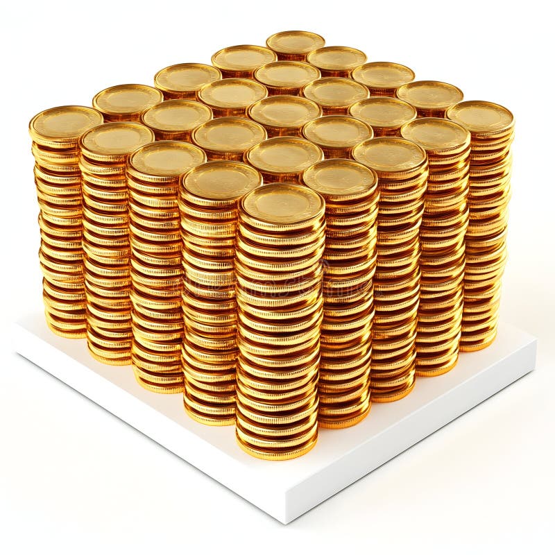 Piles of gold coins, a stock photo. Image of gold, table - 176130498