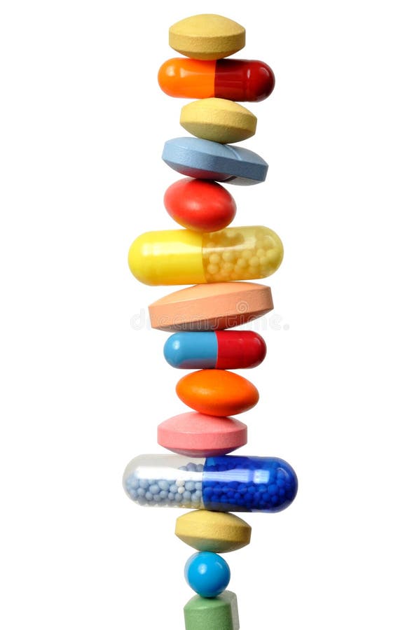 Stack of Pills and Capsules Stock Photo - Image of pharmaceuticals ...
