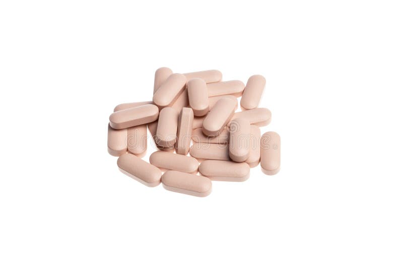 Stack of Pills Isolated on White Background Stock Image - Image of ...