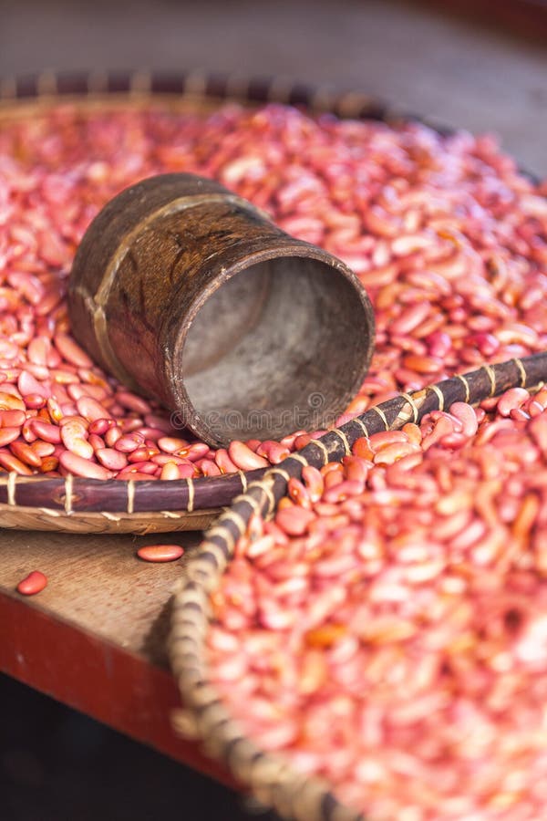 Stack of Pink Beans on a Market Stall Stock Image - Image of close ...