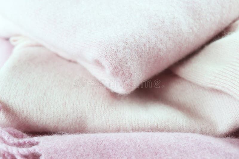 Pink Cashmere Fabric Texture, Natural Wool Draped, Top View Stock Photo ...