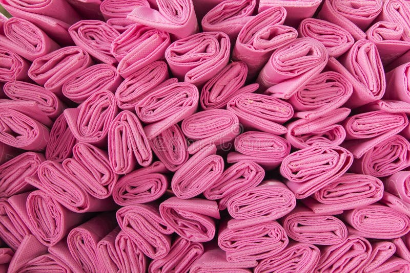 Stack of pink fabric. stock photo. Image of pile, shop - 65450584