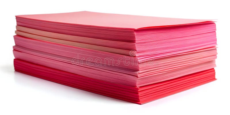 Stack of Pink and Red Paper Isolated on a White Background Stock ...