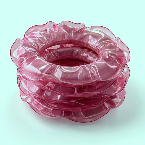 Pink Translucent Rings Stacked Decorative Design Element Isolated on ...