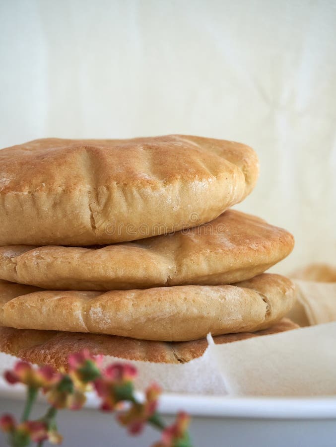 A Stack of Pita Bread on a White Background - Fresh Baked Gluten-free ...