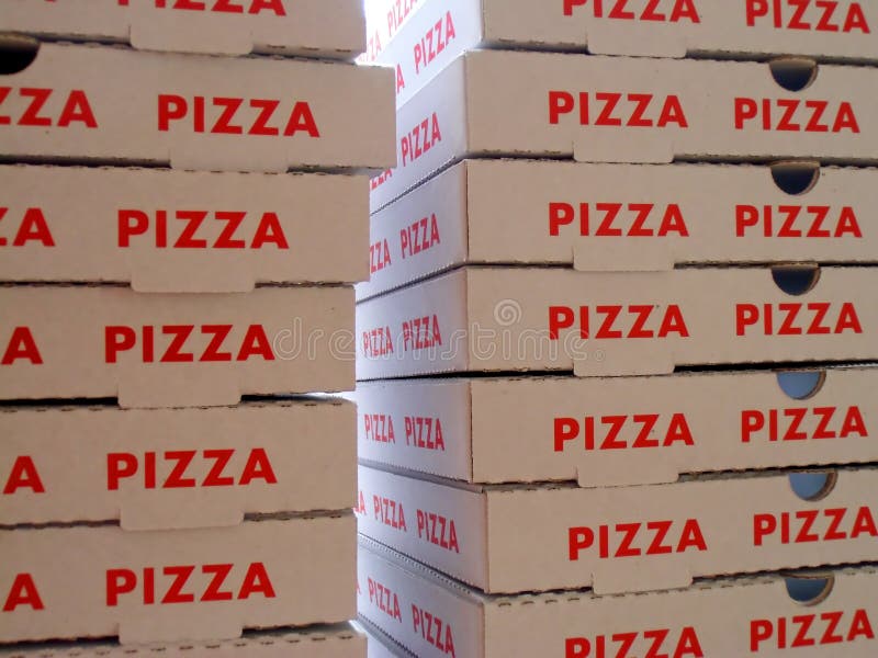 Stack of pizza boxes stock image. Image of food, cardboard - 37885353