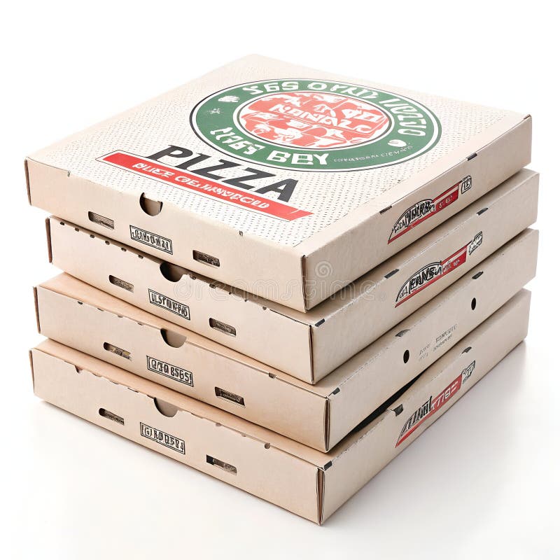 Stack of Pizza Boxes Isolated on White Background Stock Illustration ...