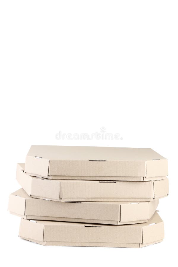 Stack of pizza boxes stock photo. Image of delivery - 125453832