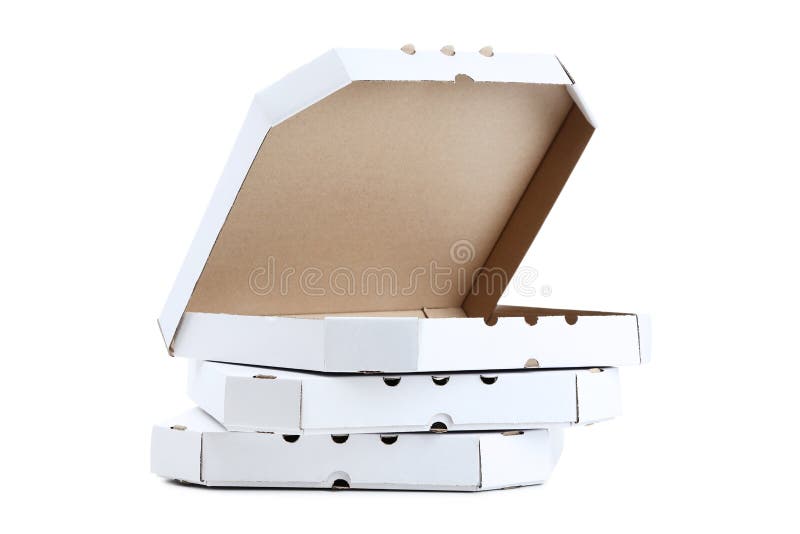 Stack of pizza boxes stock photo. Image of merchandise - 125453928