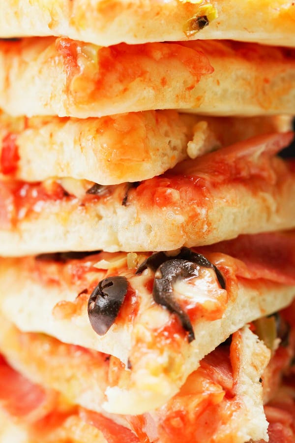 Stacked Pizza and Chili Closeup Stock Photo - Image of nutrition ...