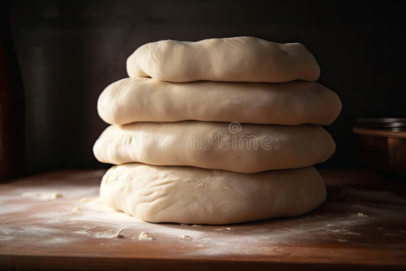 Stack of Pizza Dough, Ready To Be Topped with Fresh Ingredients and ...